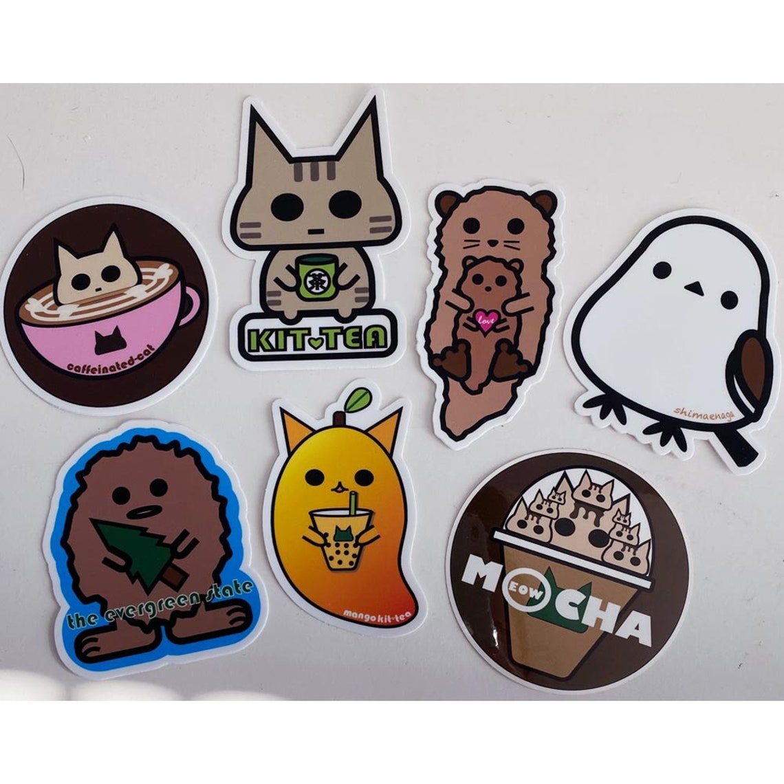 Shimaenaga Sticker Japanese Bird Sticker White Bird Sticker - Etsy