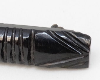Victorian Jet Brooch 1880s With Original Pin Back, Carved and Highly ...