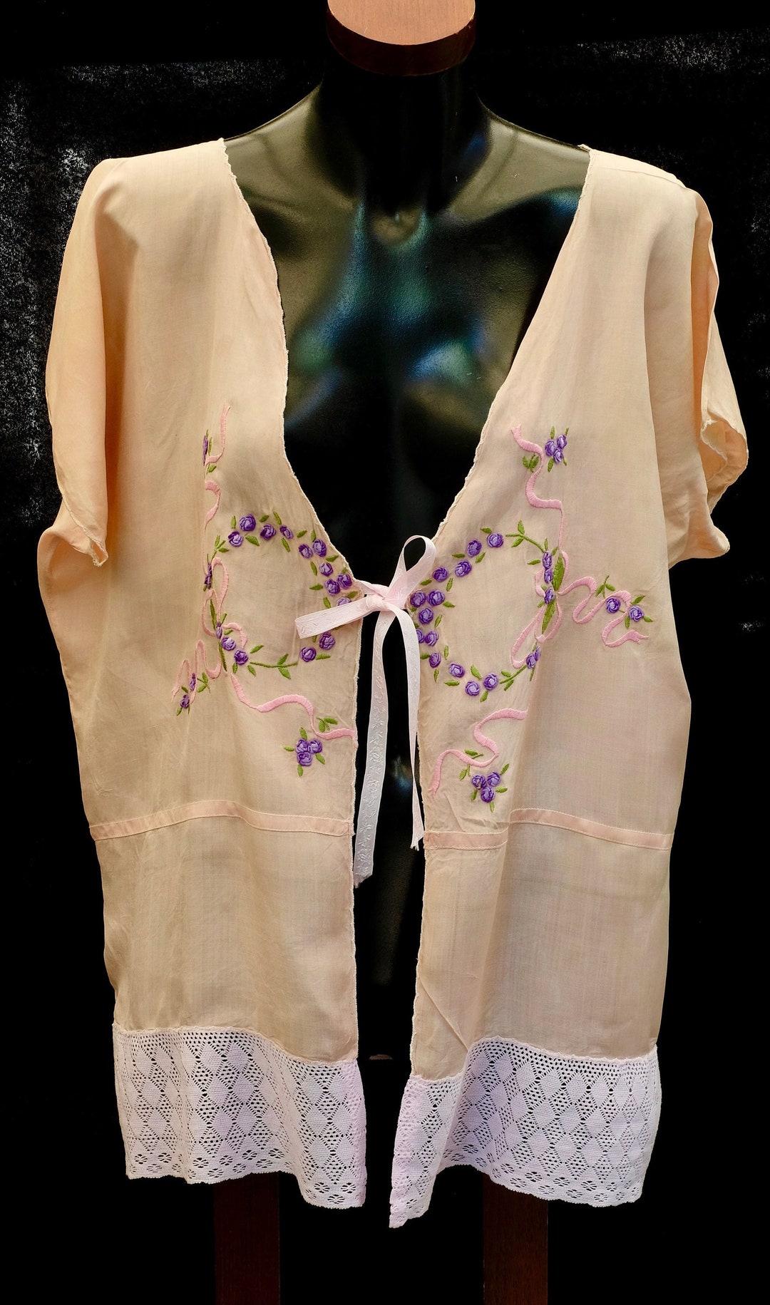 Edwardian Embroidered Bed Jacket /jacket - Etsy
