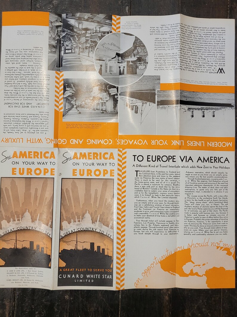Travel Brochure- "see America on Your Way to Europe"..." White Star ...
