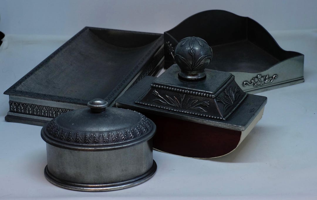 C 1970s Pewter Desk Set - Etsy