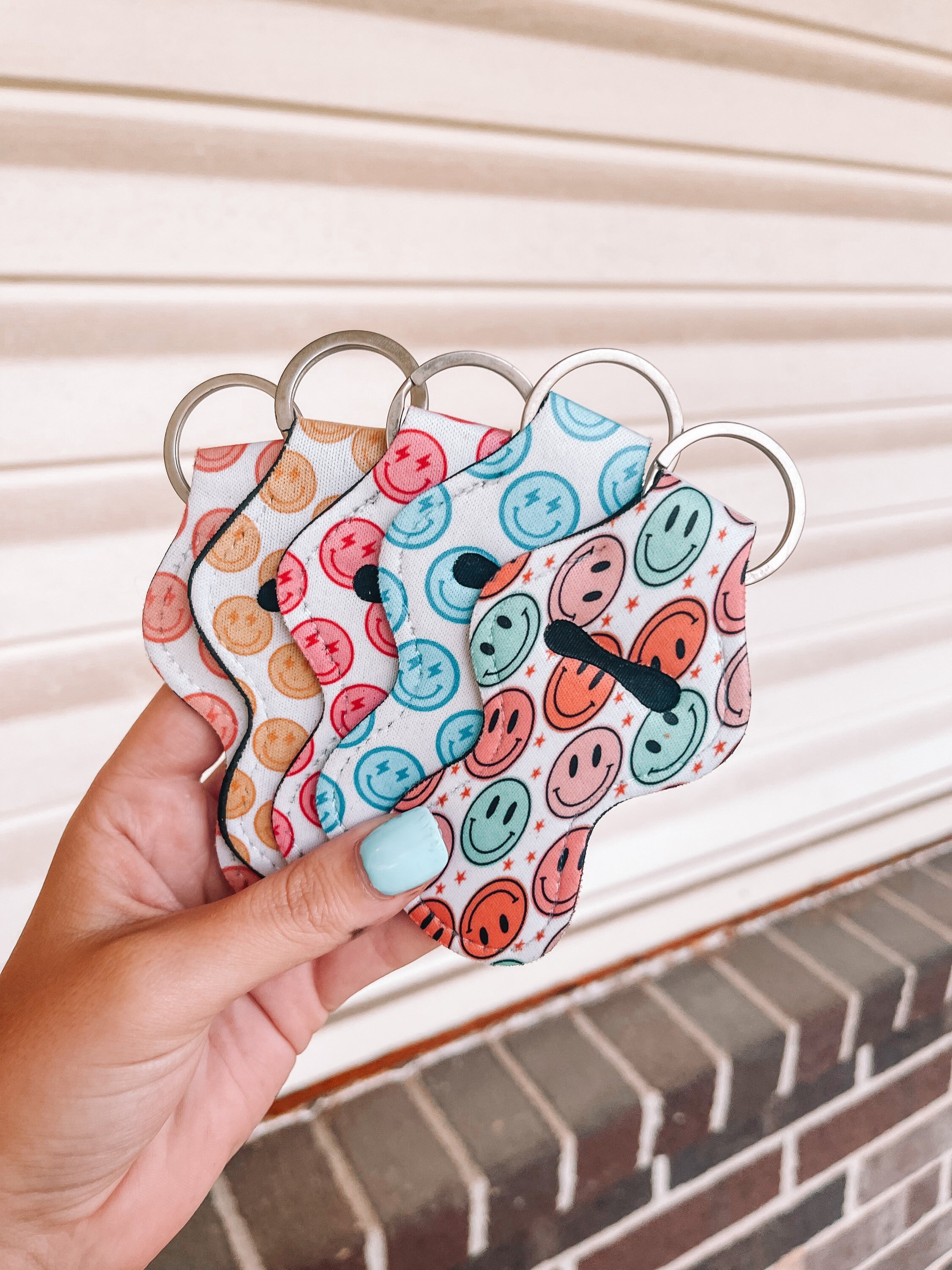 Pink Blue Smile Face Chapstick Holder Lightning Bolt Eyes - Etsy