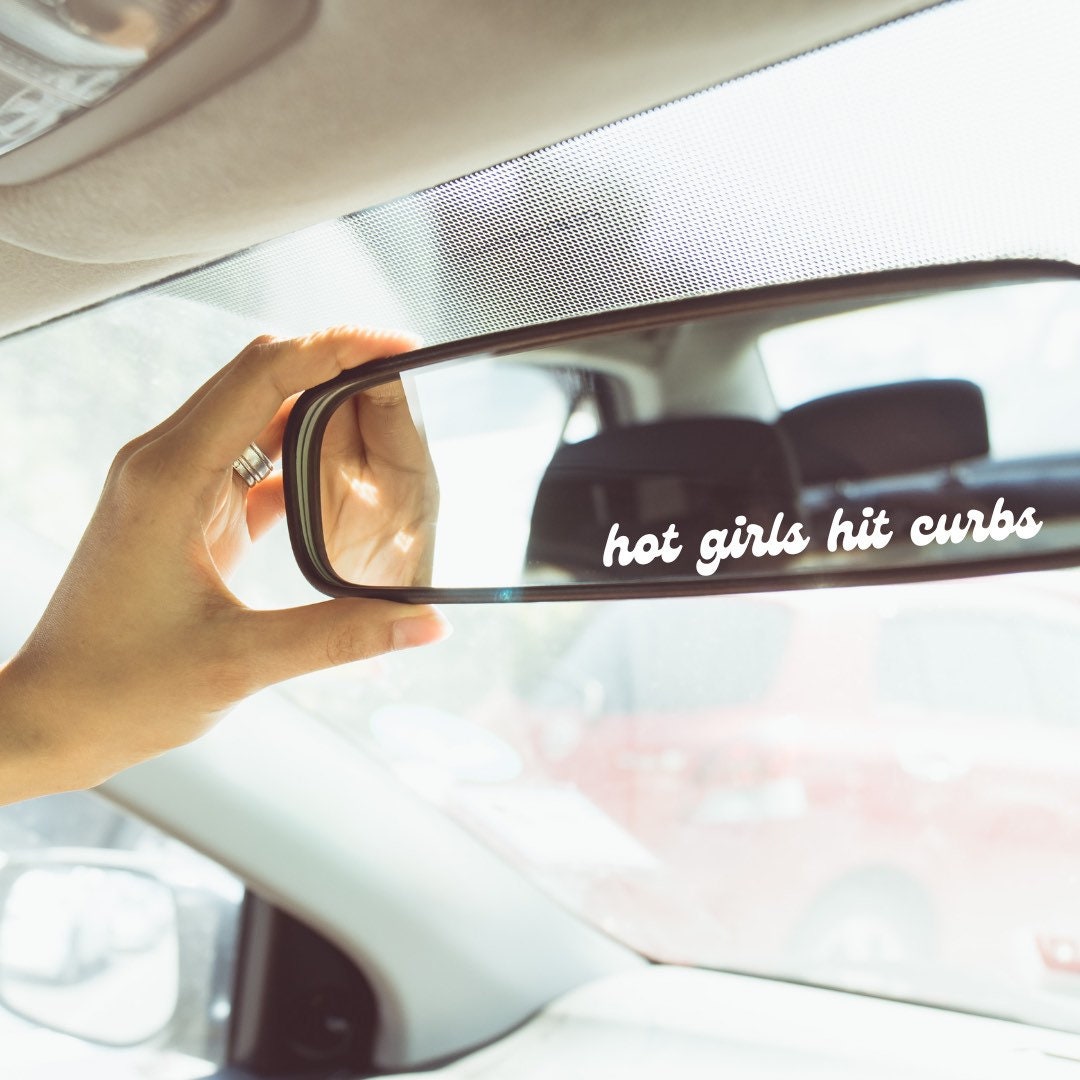 Hot Girls Hit Curbs Car Mirror Decal, Sticker, Car Decal, Rear View ...