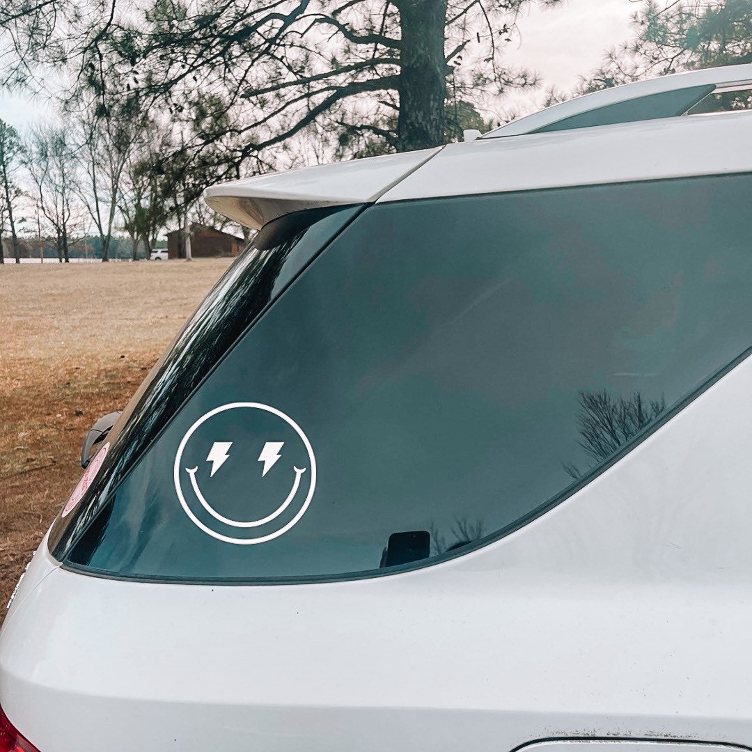 Smile Face Car Decal, Sticker, Car Decal, Rear View Mirror Sticker ...