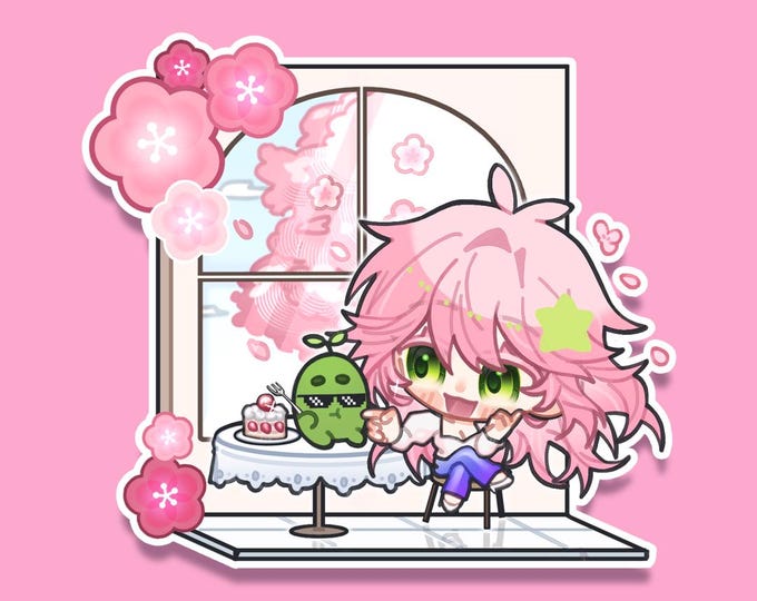 Indie Vtuber Celestium Double Sided Sakura Holographic Keychain Sakura ...