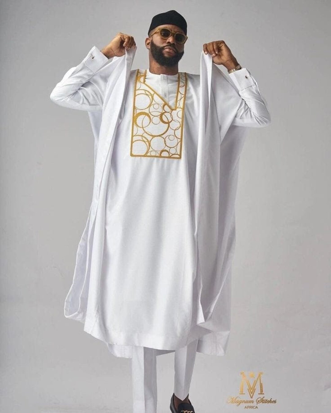 Handmade Nigerian Agbada: Lace Autogele Hat, Men's Wedding Attire - Etsy