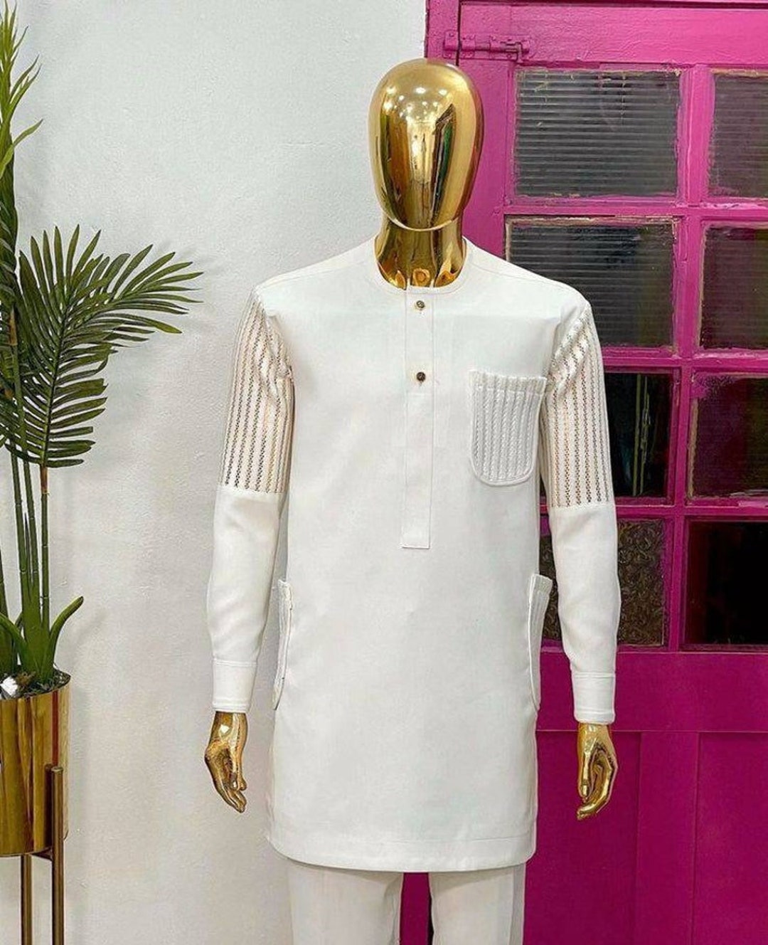 Handmade African Mens Senator Suit: Embroidered Wedding Attire With ...