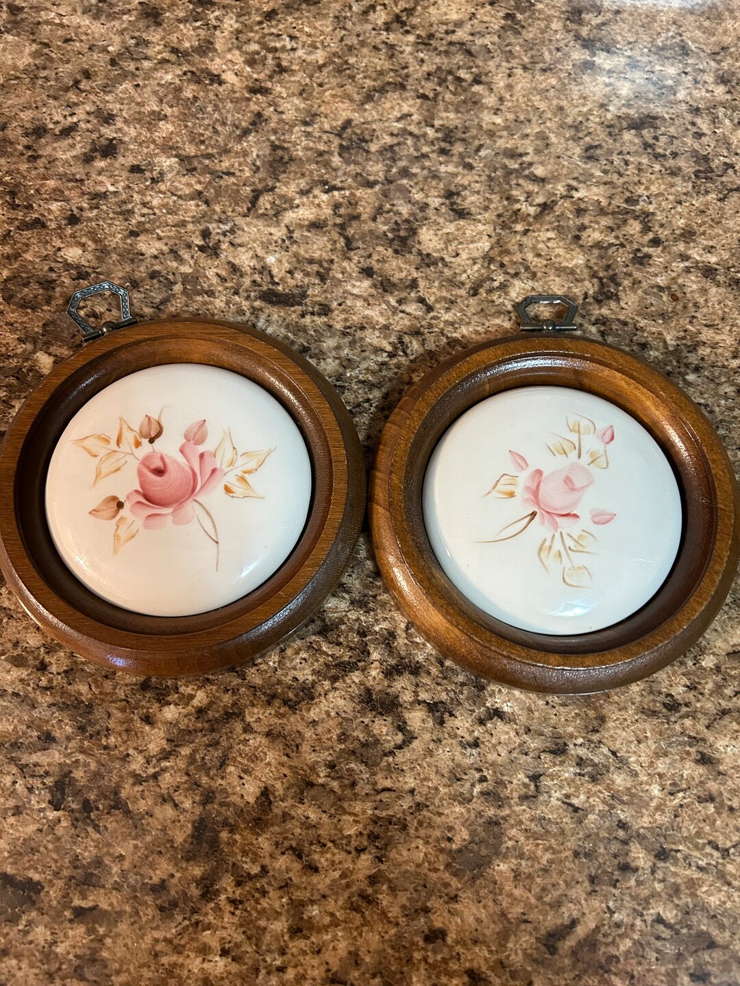 Vintage Pair of Hanging Rose Bud Plaques by Lasting Products - Etsy