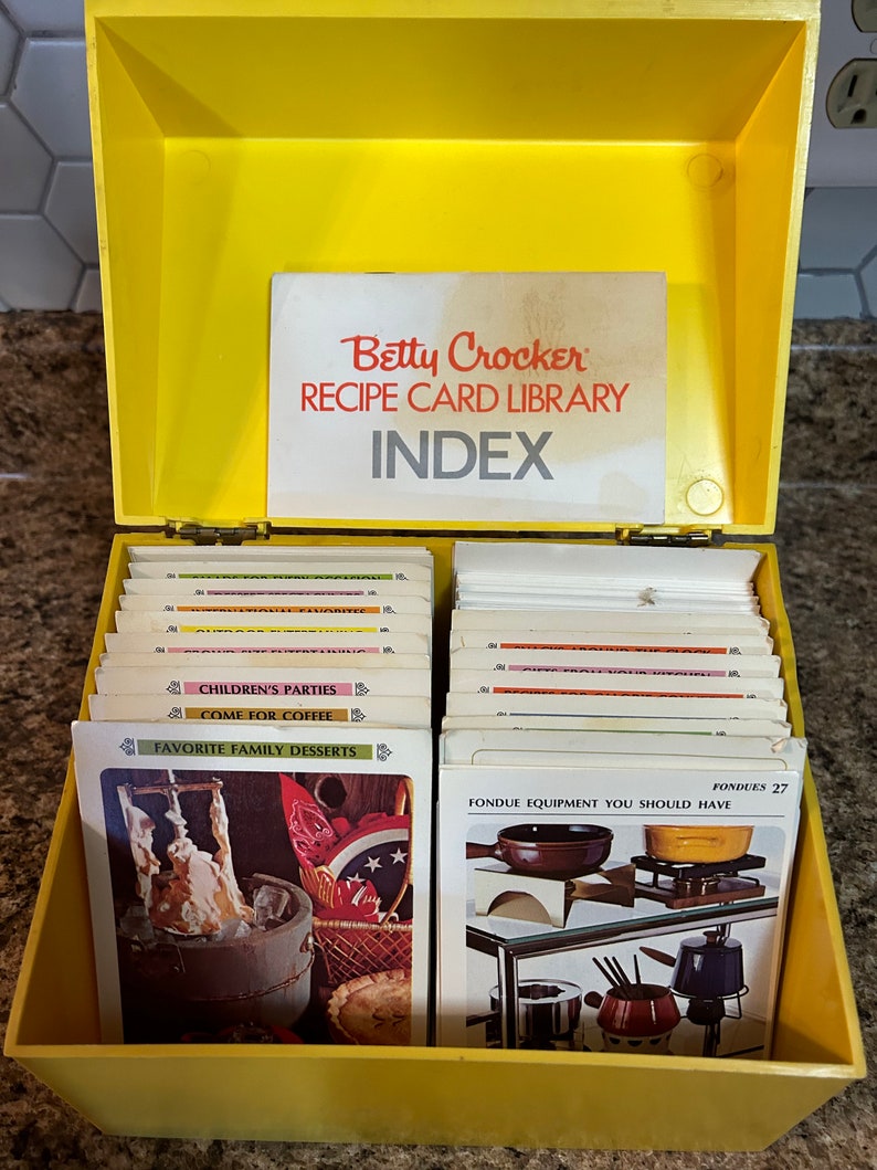 Vintage Betty Crocker Recipe Card Library - Etsy