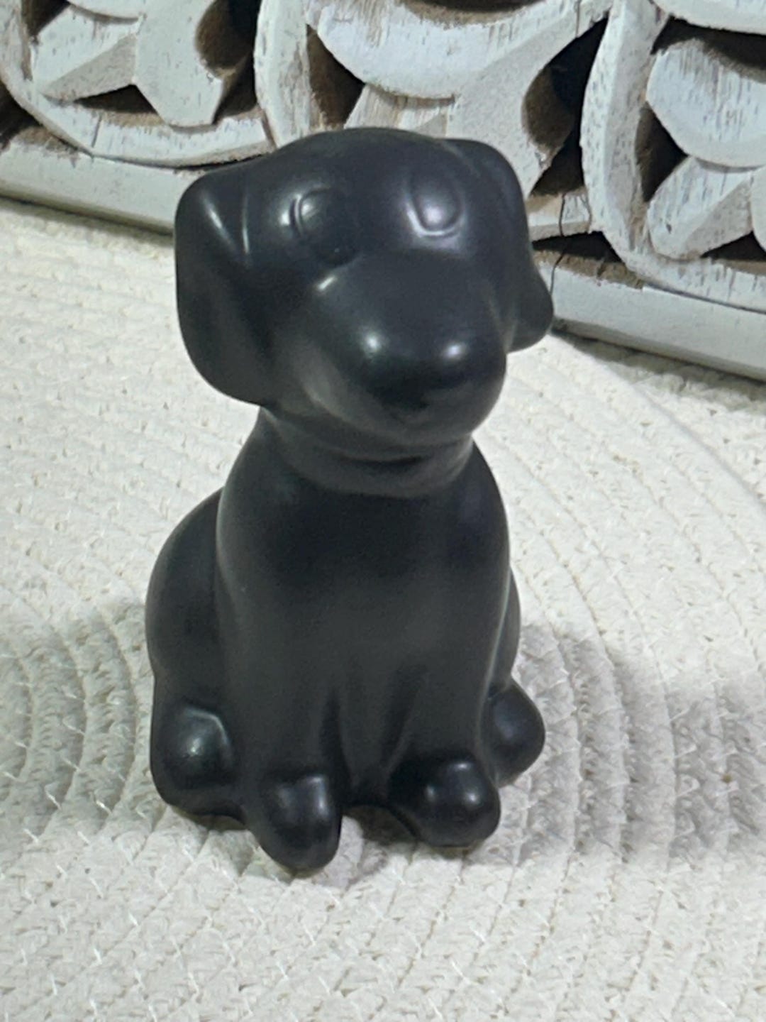 Vintage Black Labrador Puppy Figurine - Etsy