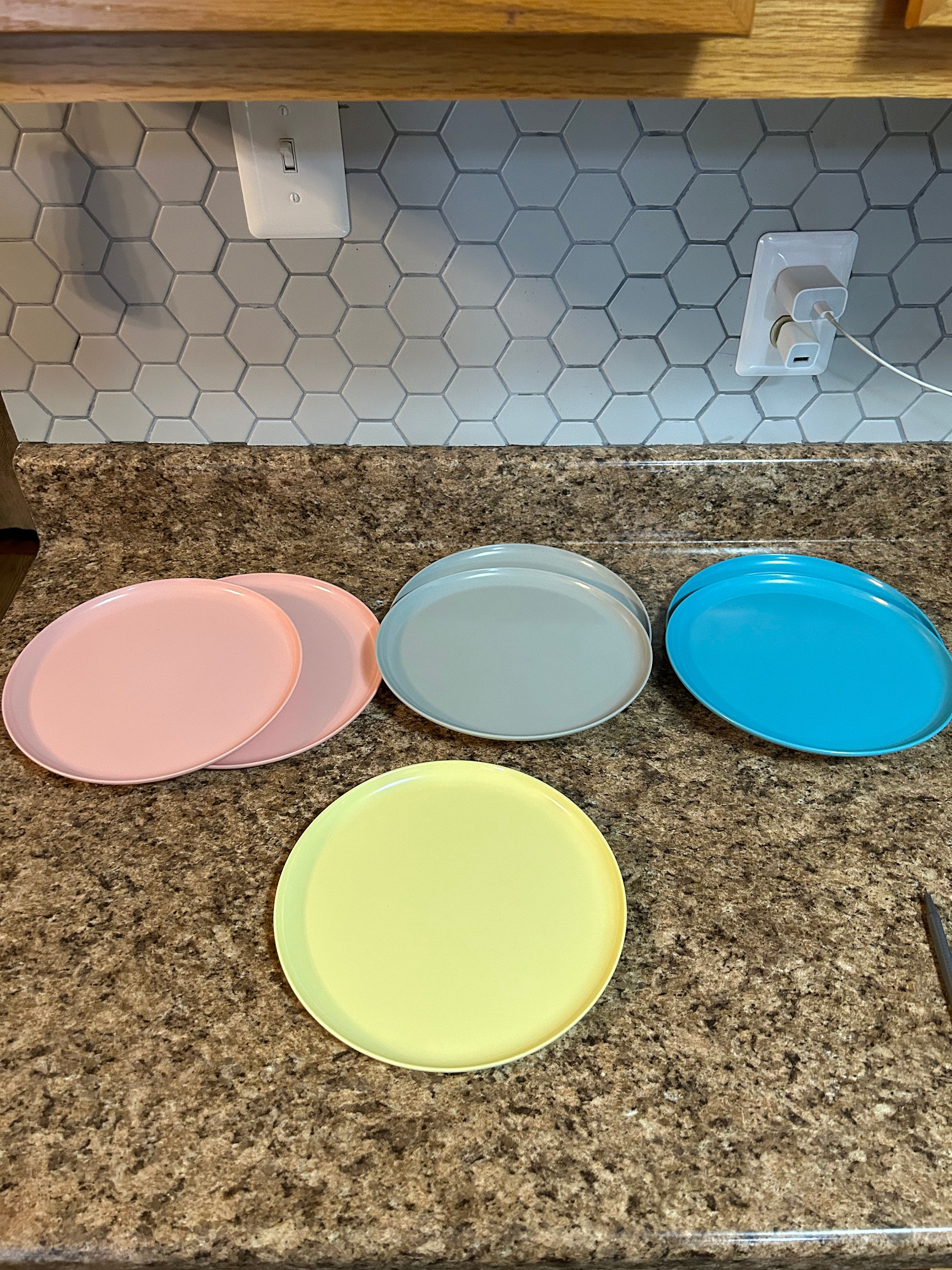 Vintage Set of 7 Spaulding Ware Plates - Etsy