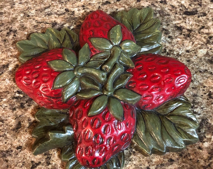 Vintage Chalkware Strawberry Wall Hanging - Etsy