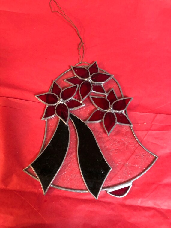 Vintage Stained Glass Bell Window Hanging | Etsy