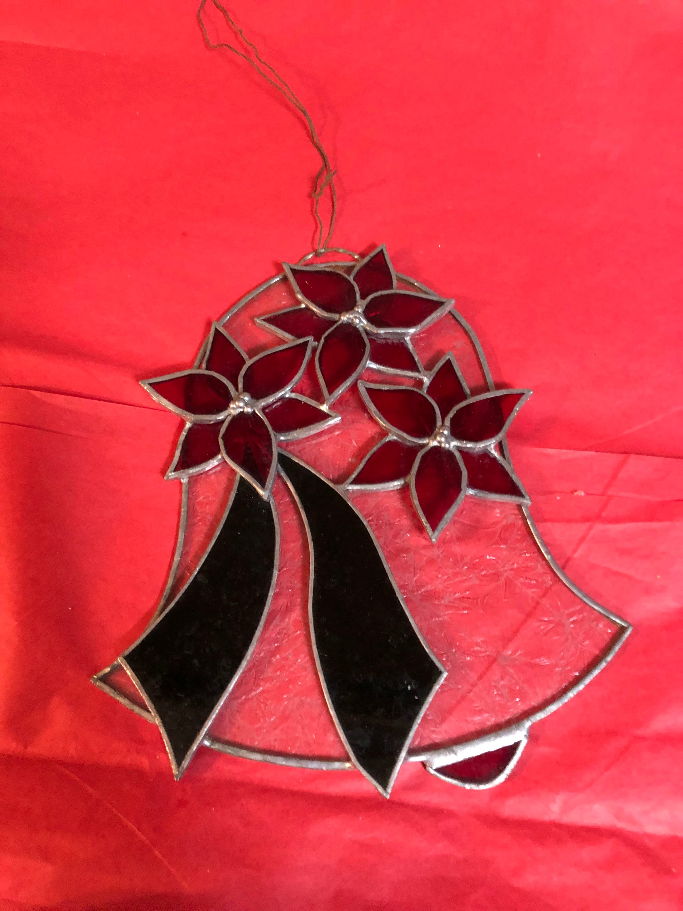 Vintage Stained Glass Bell Window Hanging - Etsy