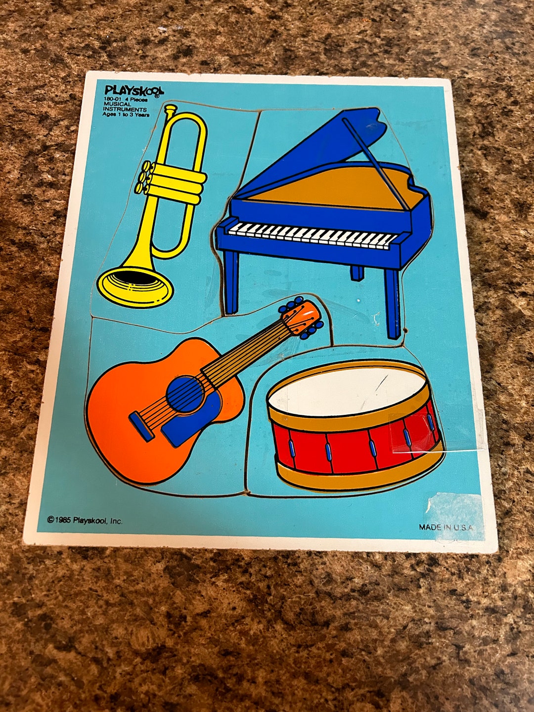 Vintage Playskool Musical Instrument Puzzle - Etsy