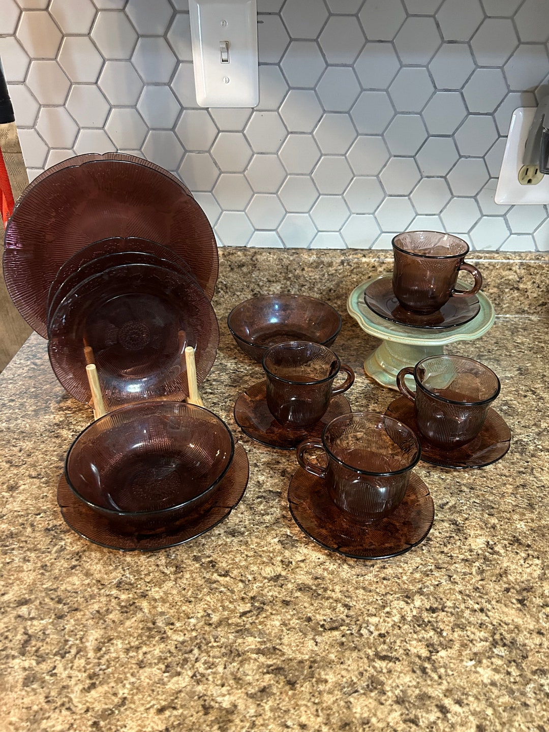 Vintage Cranberry by Forte Crisa Dinnerware Set Mexico Pattern - Etsy