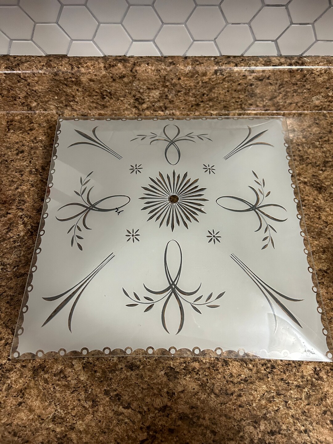 Vintage Glass Ceiling Light Fixture Cover - Etsy