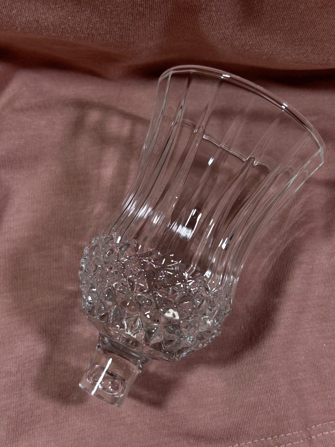 Vintage Glass Votive Cup Peg Style Candle Holder - Single - Flared and ...