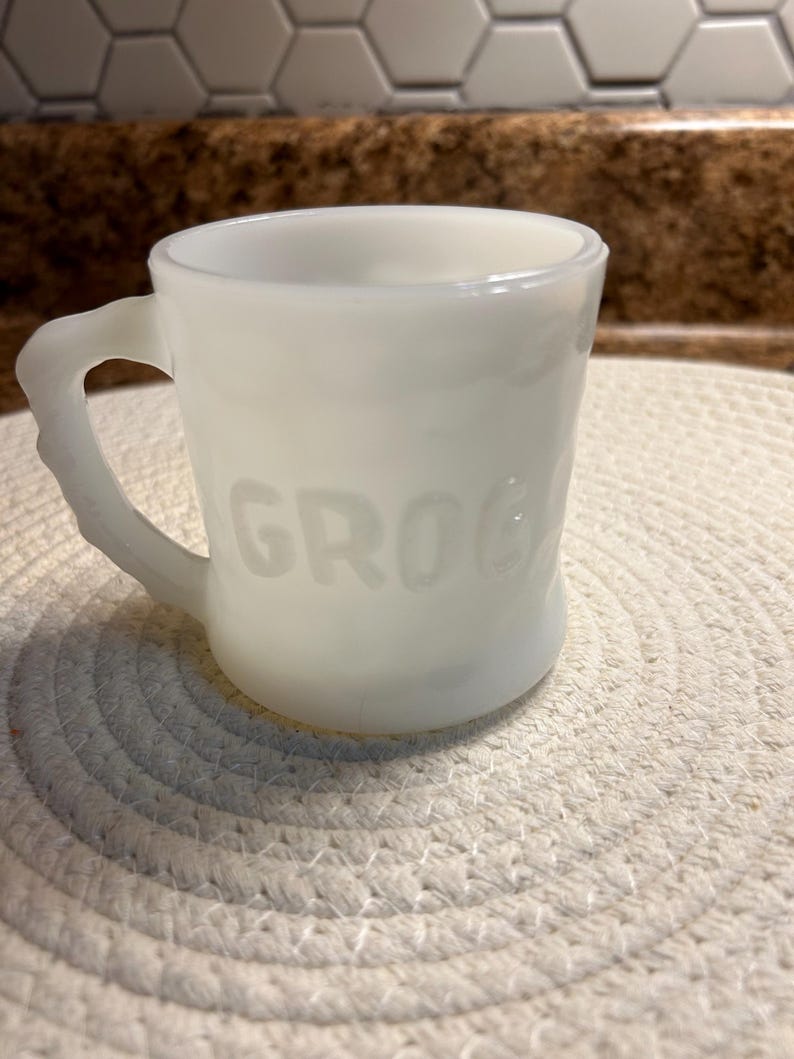 Vintage Milk Glass Grog Mug - Etsy