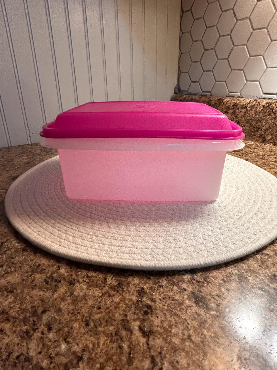 Tupperware Ice Cream Keeper Clear With Raspberry Lid - Etsy
