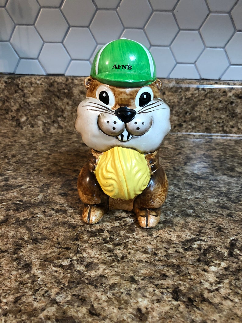 Vintage AFNB Squirrels Club Chalkware Bank - Etsy