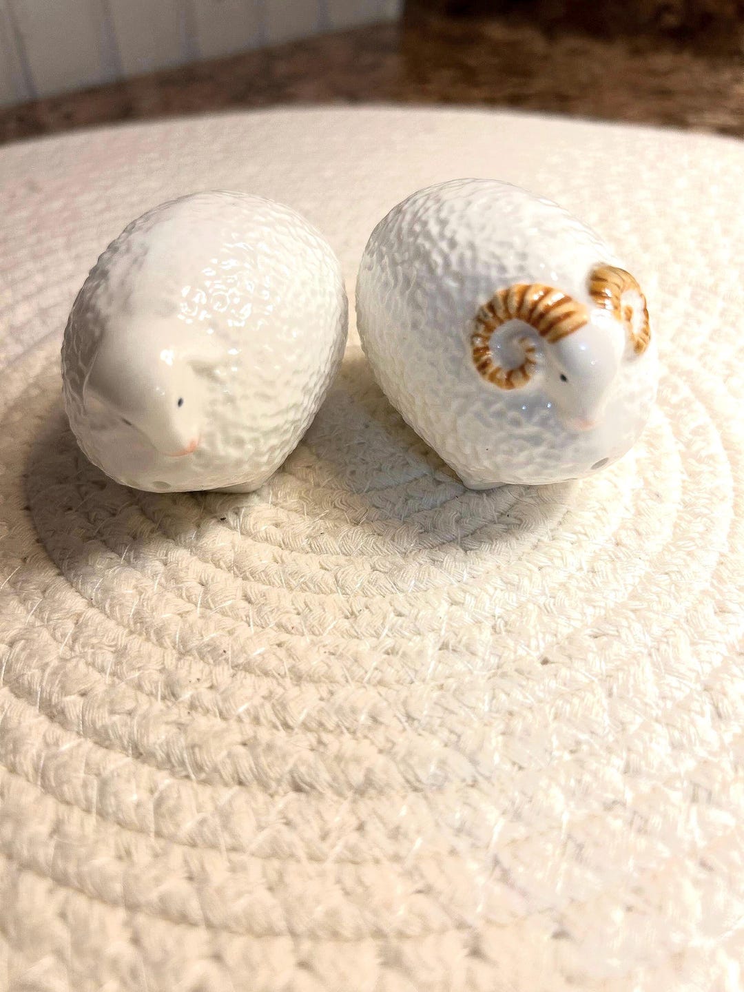 Vintage Sheep and Ram Salt and Pepper Shakers - Etsy