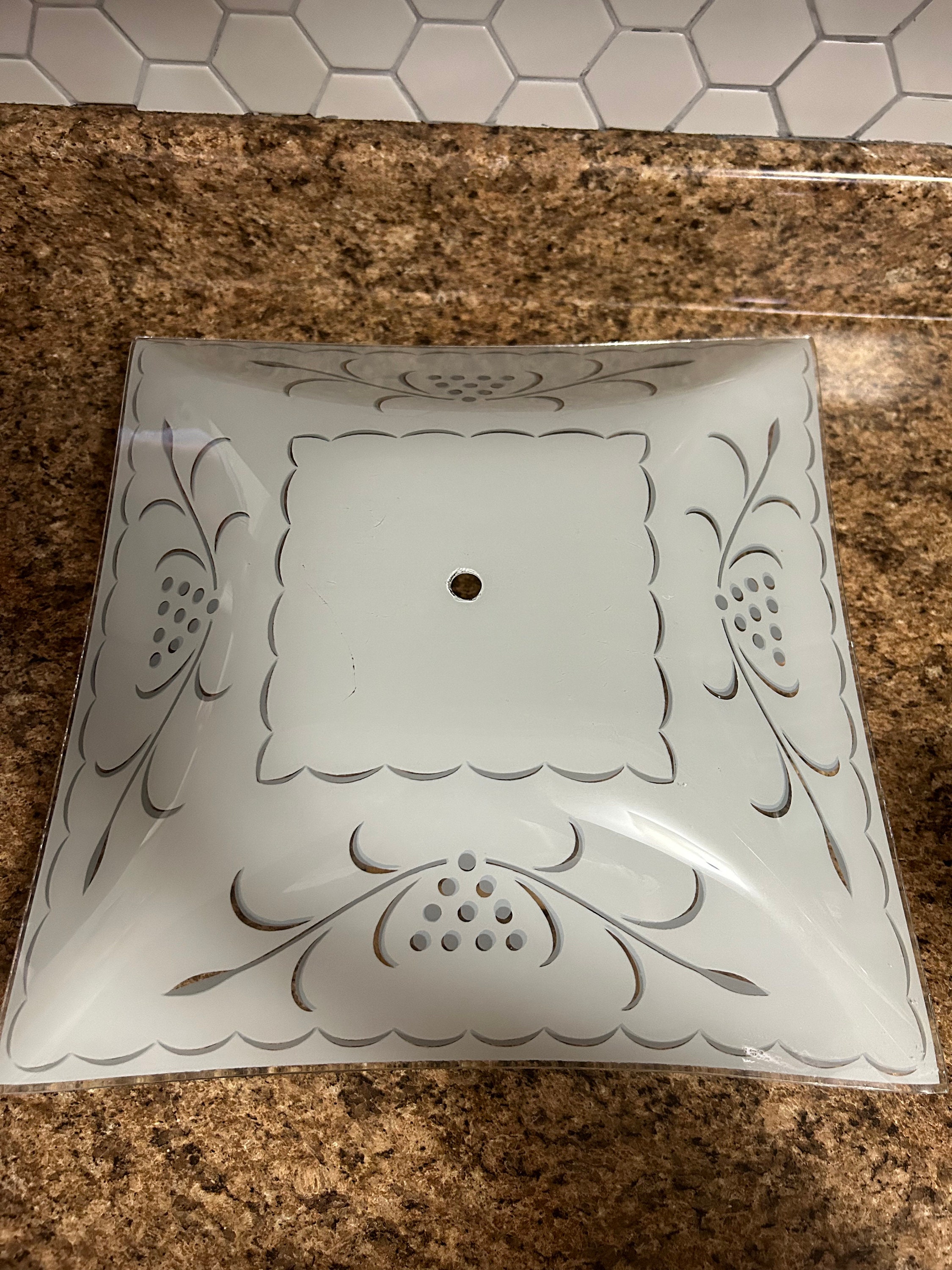 Vintage Glass Ceiling Light Fixture Cover - Etsy