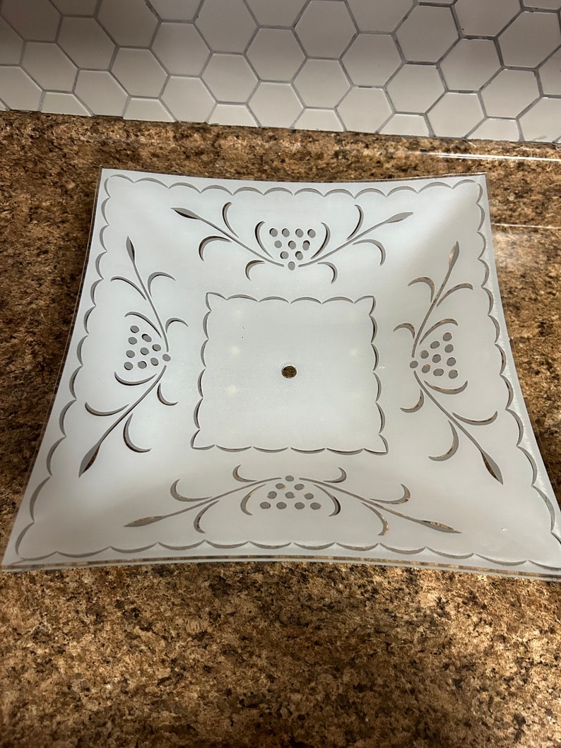Vintage Glass Ceiling Light Fixture Cover - Etsy