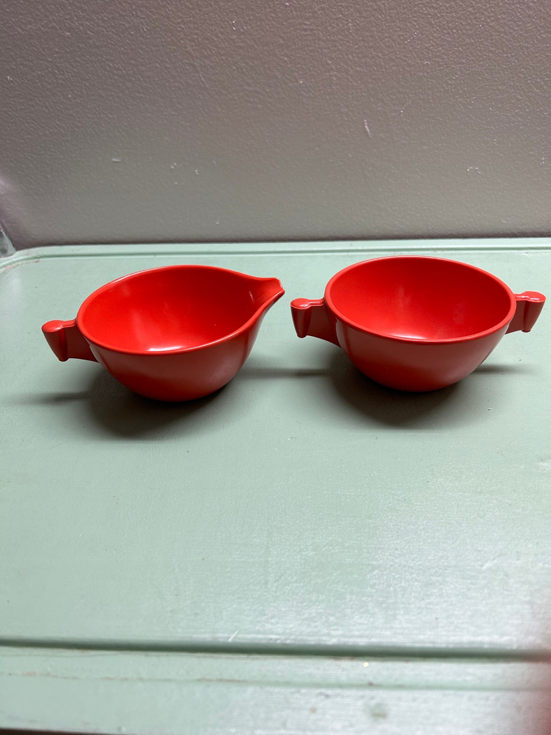 Vintage Spaulding Ware Malamine Sugar and Creamer Set - Etsy