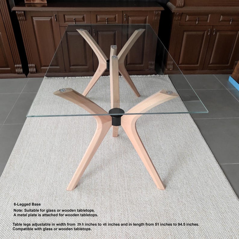 Viensan Beech Wood Spider Legs, Solid Wood Base for Rectangular or Oval ...