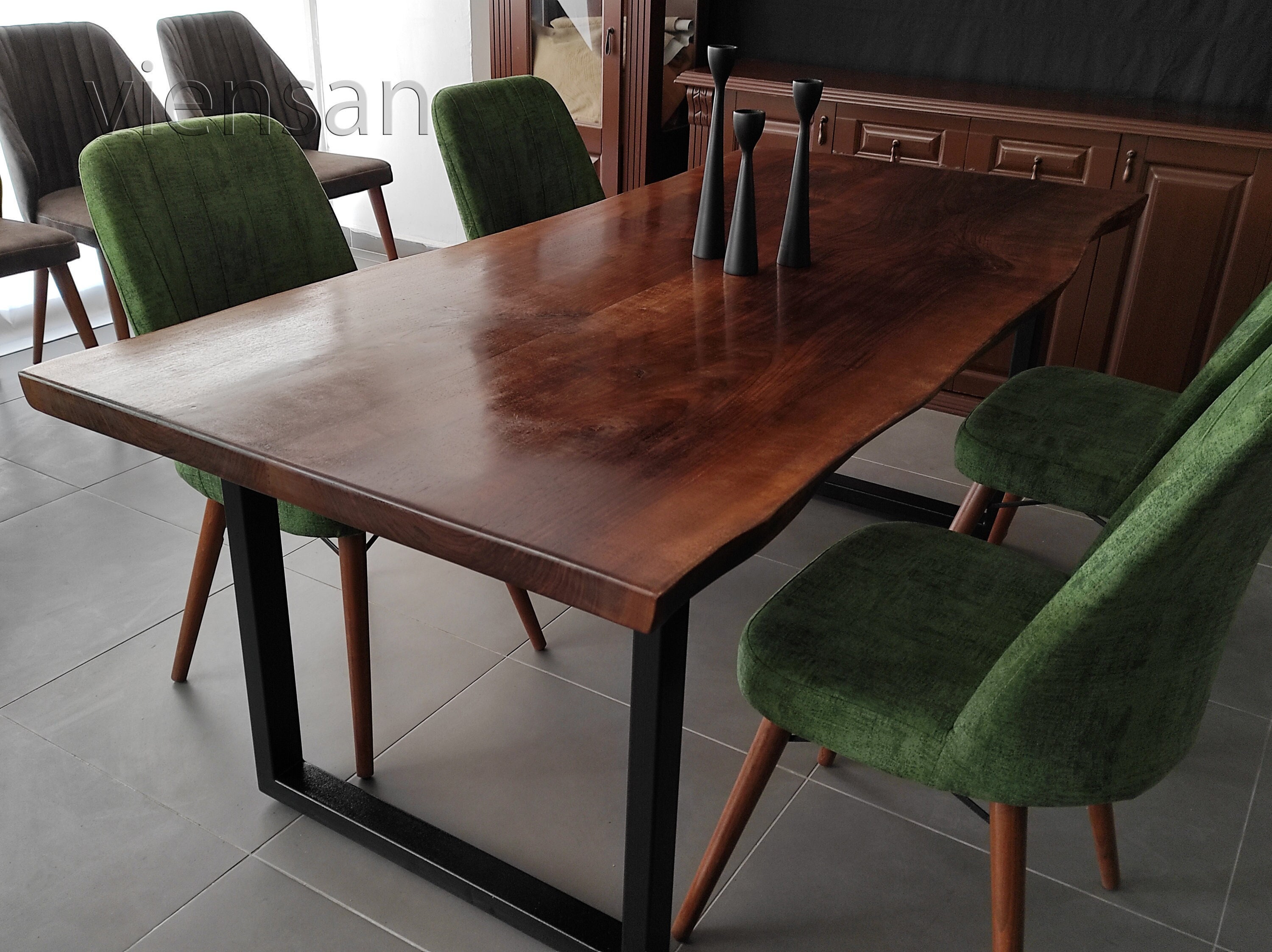 Kitchen Table Wood Table Solid Wood Dining Table Industrial | Etsy