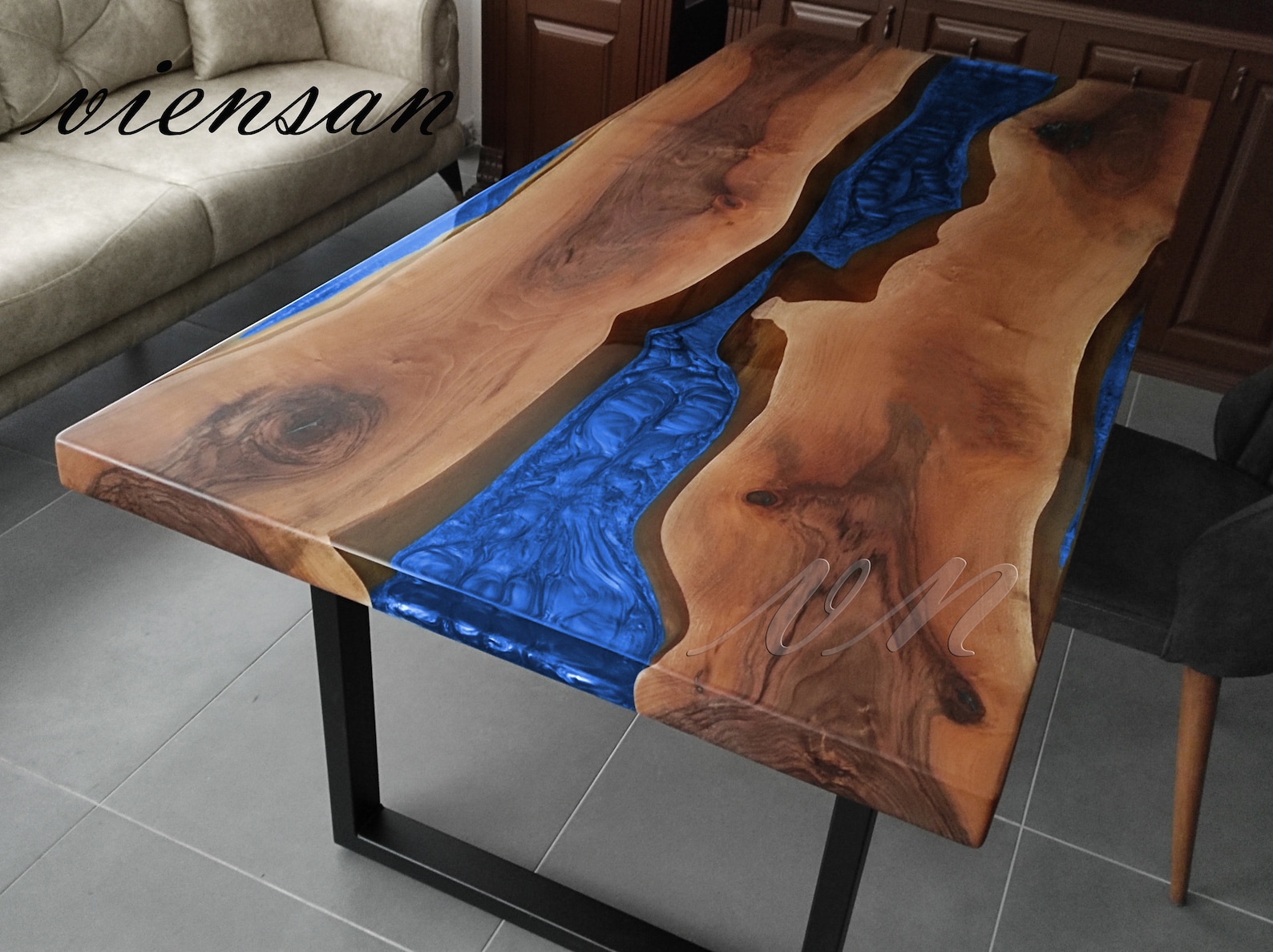 Amazing Blue, Epoxy Table, Sea Blue, Live Edge Table, Decor, Office ...