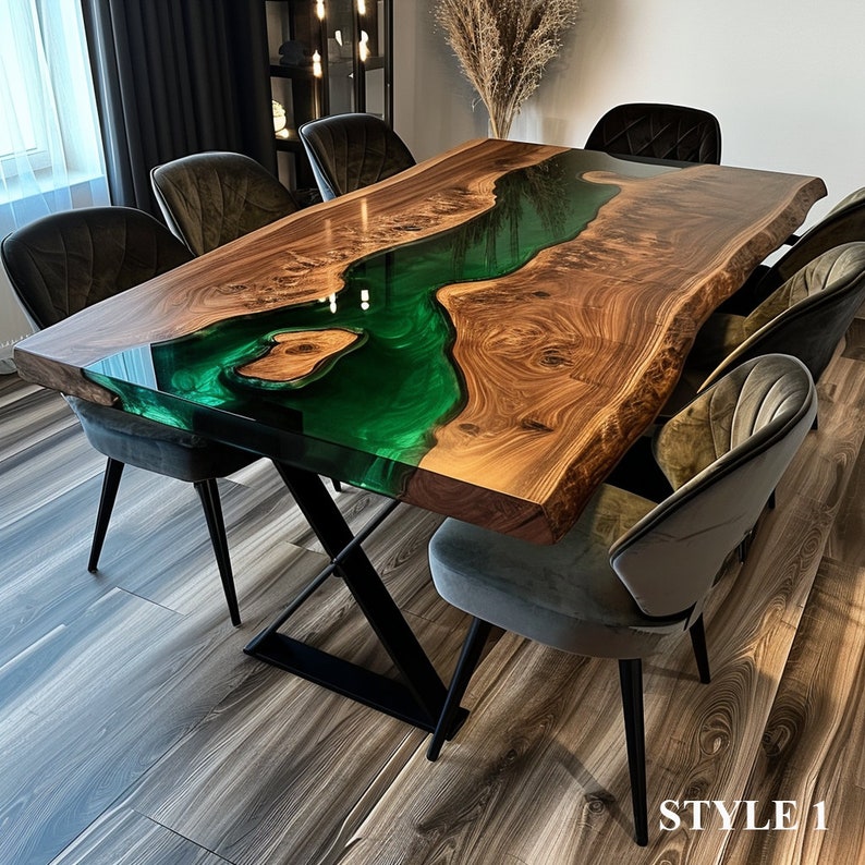 Live Edge Table, Epoxy Table, Round Dining Table, Round Epoxy Table ...
