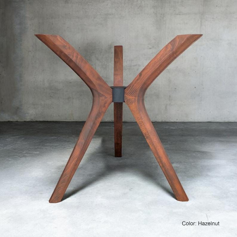 Spider Table Base Modern Round or Square Table Legs Solid Beech Wood ...