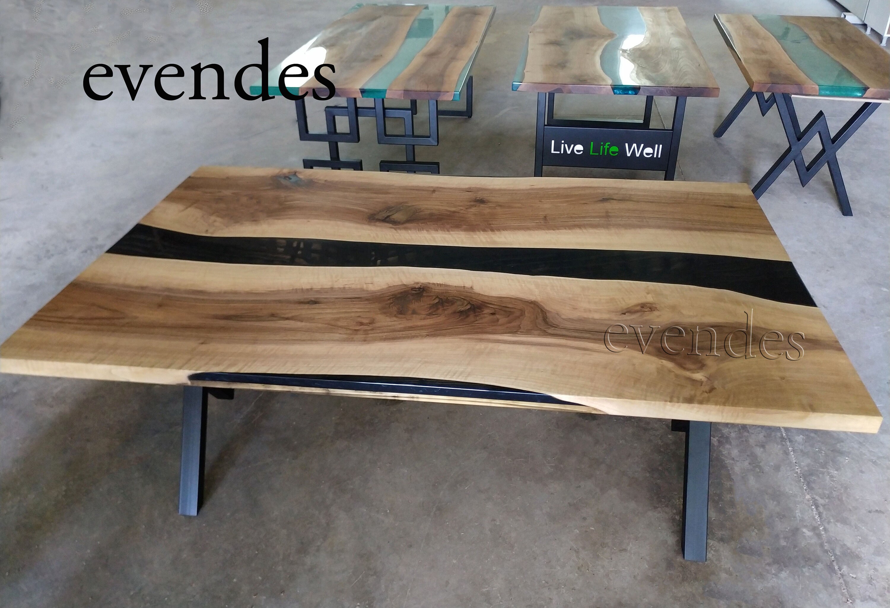 Epoxy Table, Decor, Walnut Wood, Dining Table, Office Desk, Epoxy Resin ...