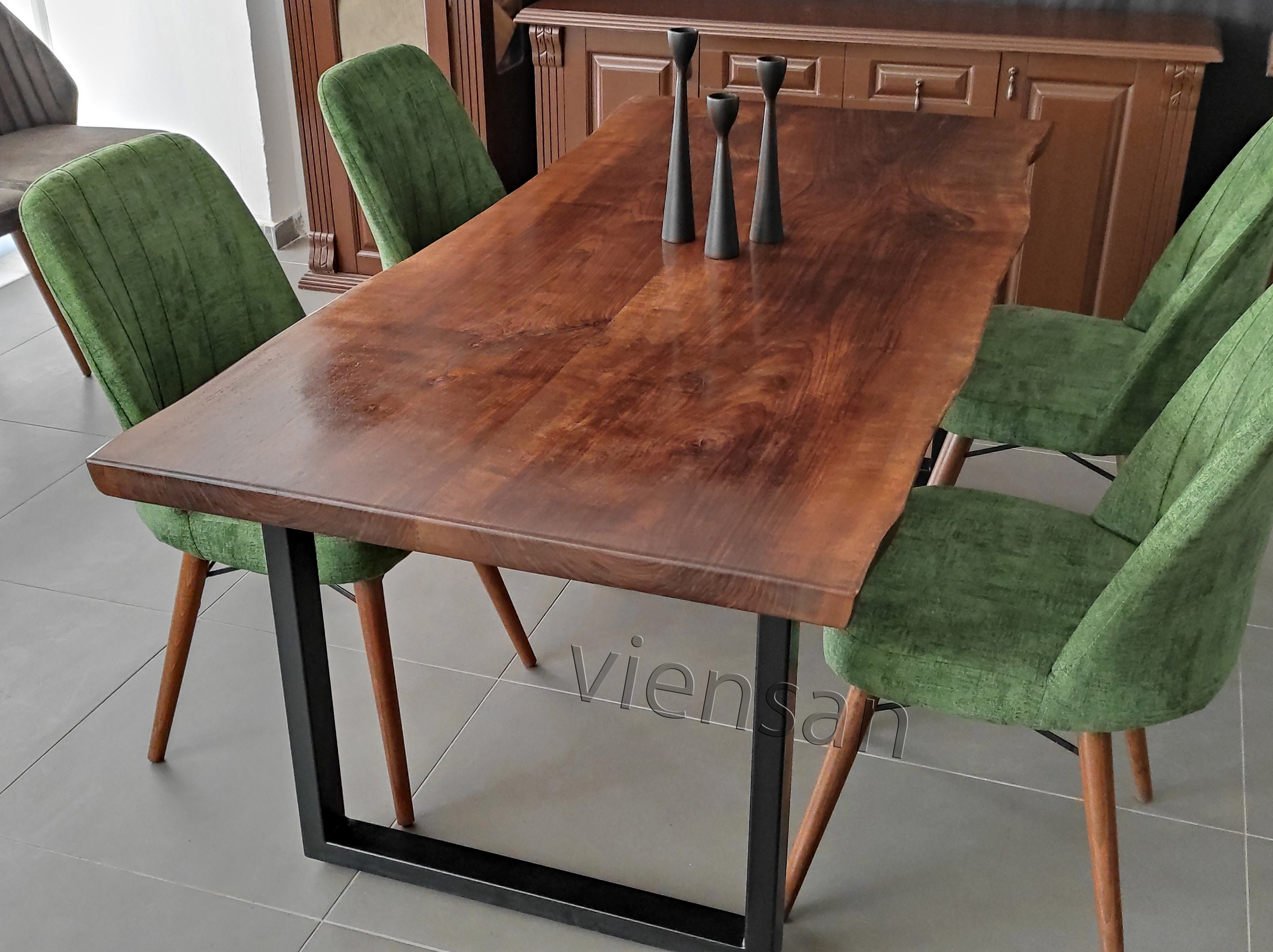 Kitchen Table Wood Table Solid Wood Dining Table Industrial - Etsy