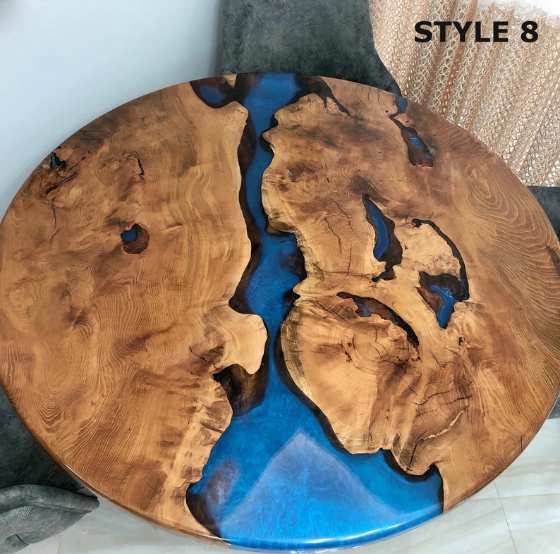 Live Edge Table, Epoxy Table, Round Dining Table, Round Epoxy Table ...