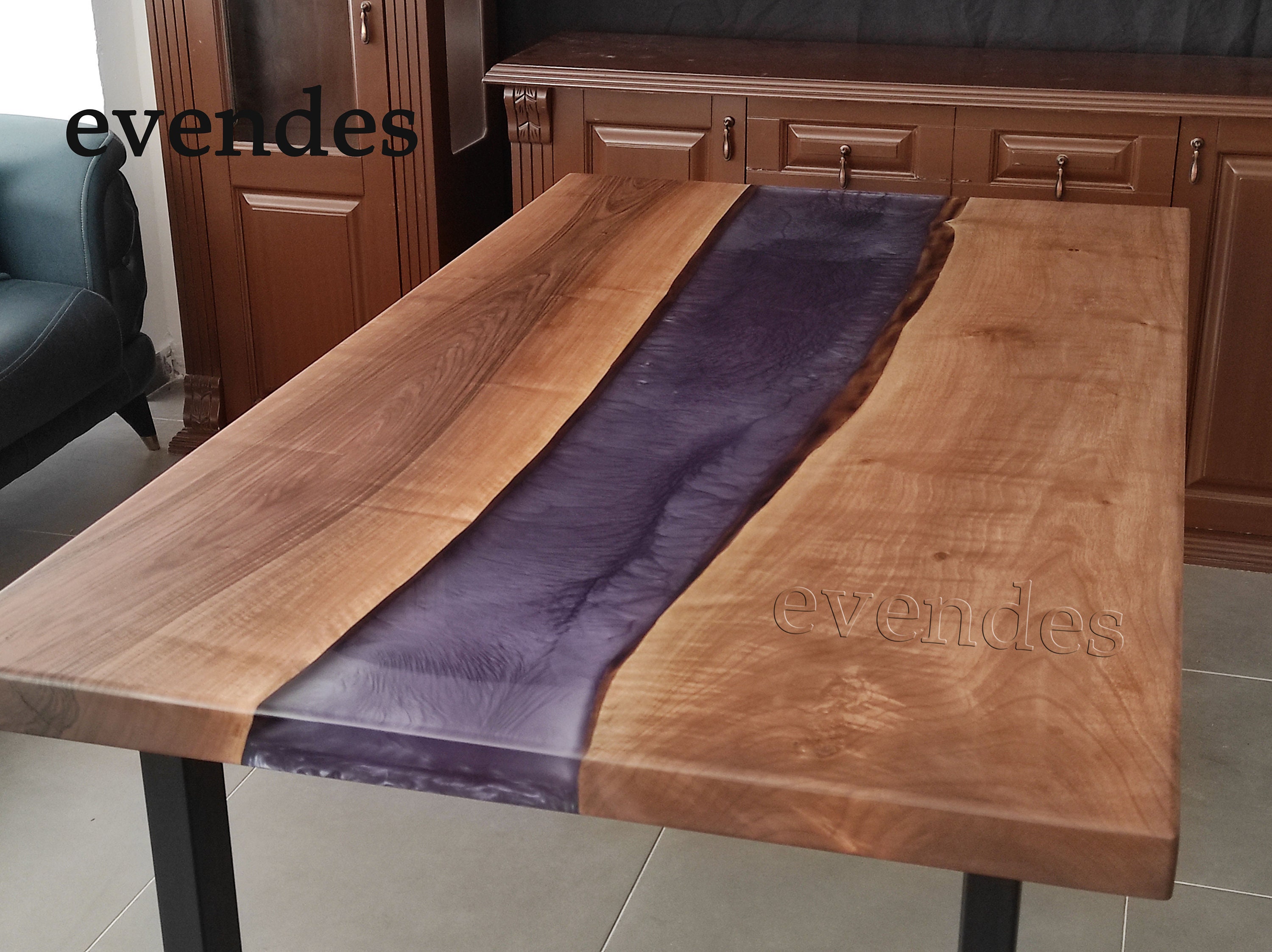 Epoxy Table Decor Walnut Wood Table River Dining Table | Etsy