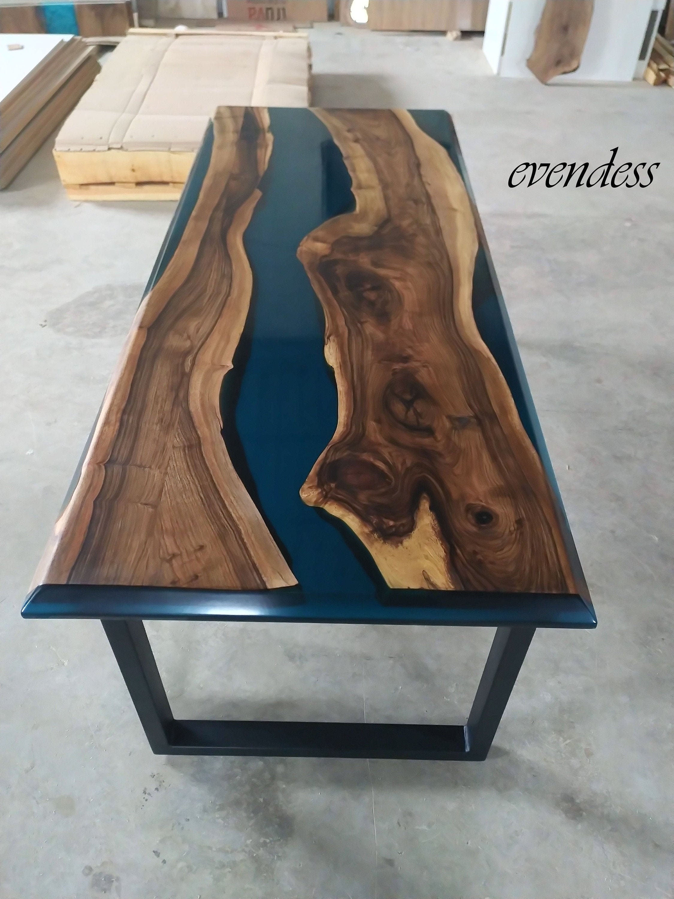 River Table Decor Office Desk Epoxy Dining Table | Etsy