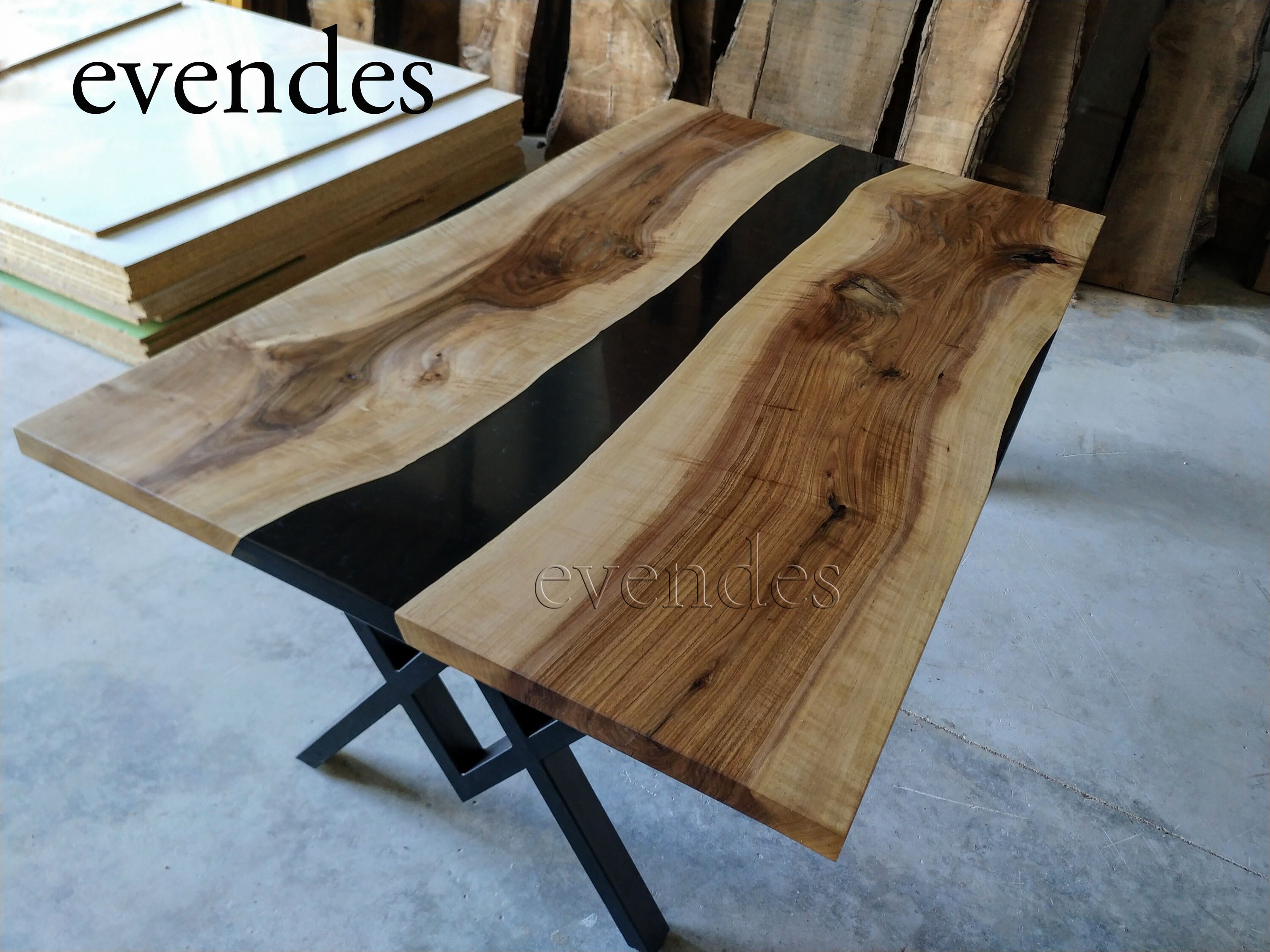 Epoxy Table, Decor, Walnut Wood, Dining Table, Office Desk, Epoxy Resin ...