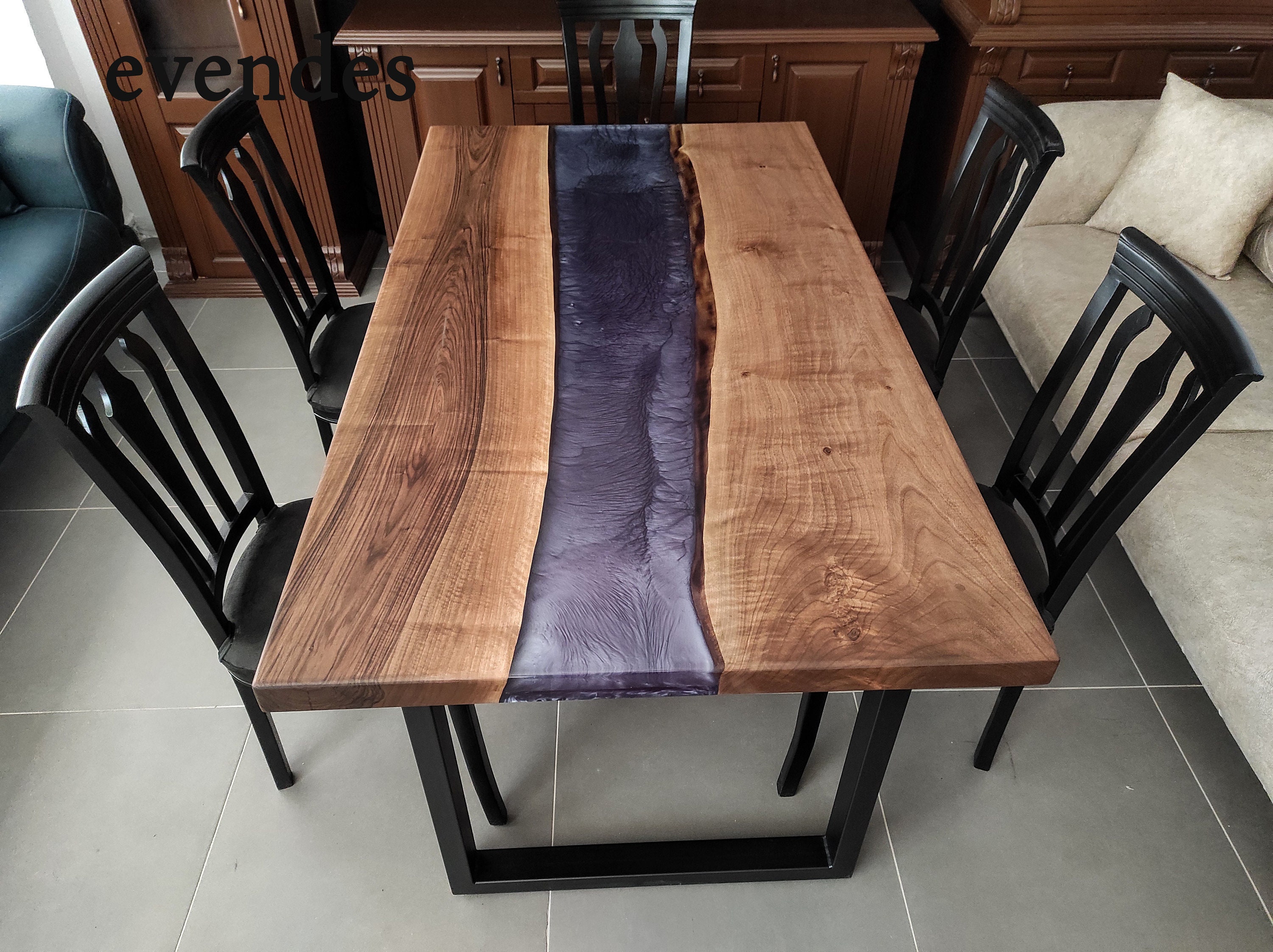 River table decor walnut wood table river dining table | Etsy