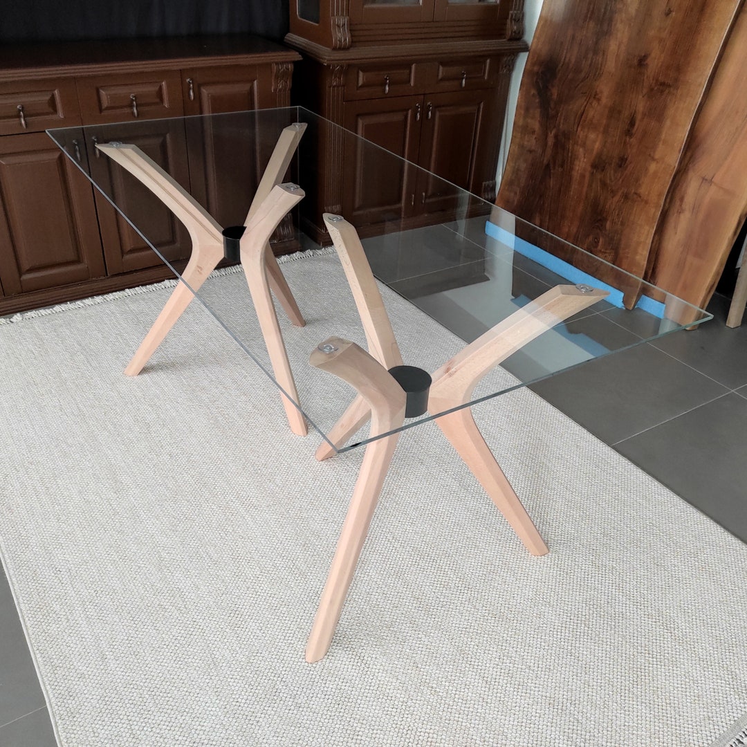 Beech Wood Table Legs, Wood Table Legs, Dining Table Legs, Glass Table ...