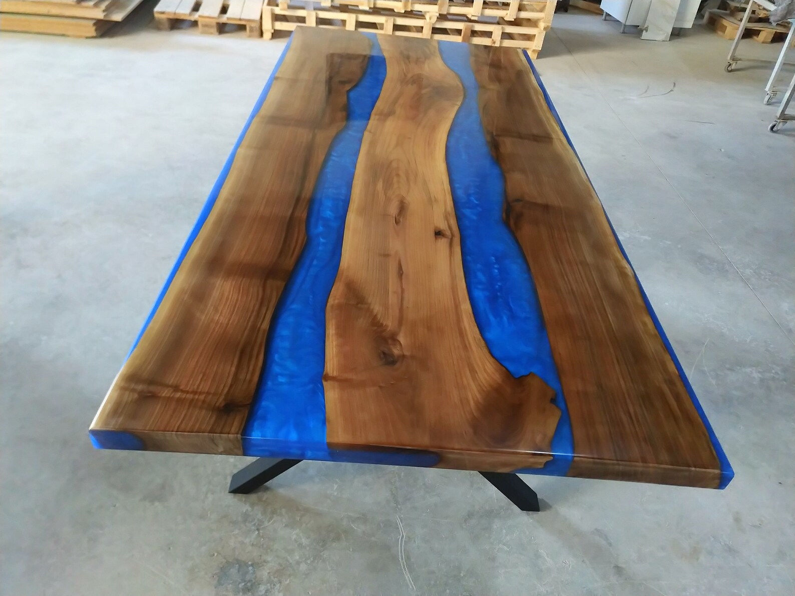 River Table Blue Epoxy Resin Walnut Wood Epoxy Table - Etsy