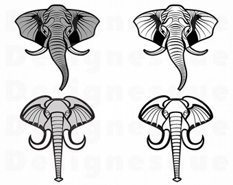 Elephant head svg | Etsy