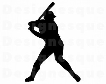 Baseball player svg | Etsy