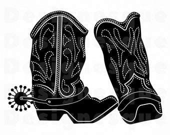 Cowboy boots vector | Etsy