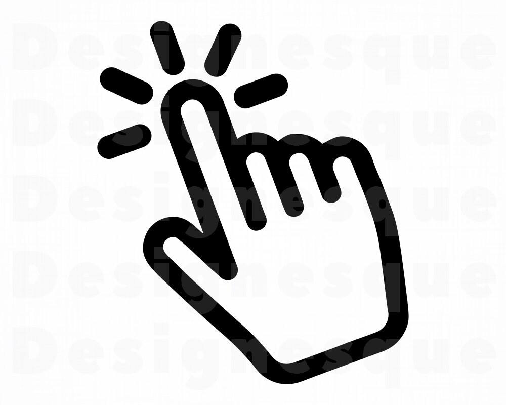 Click SVG Press Svg Hand Svg Click Clipart Click Files for | Etsy