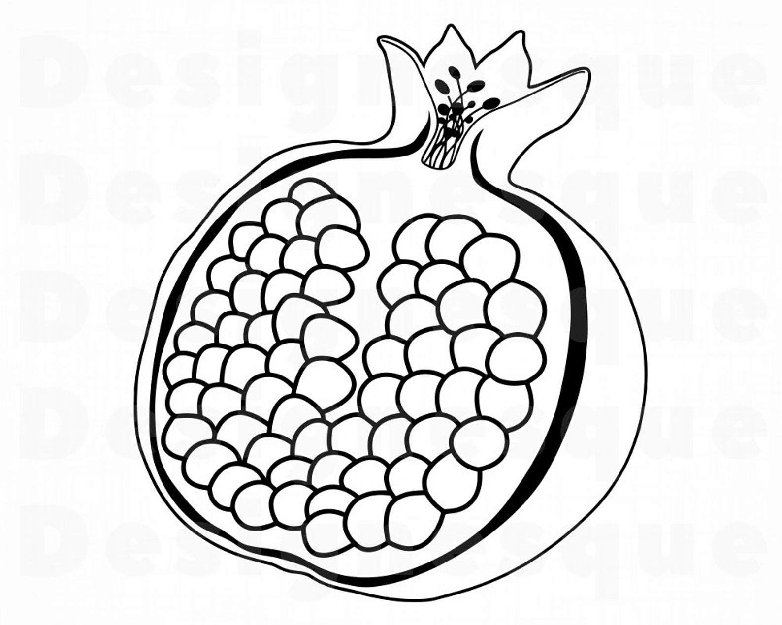Pomegranate Outline SVG Pomegranate SVG Fruit Svg | Etsy