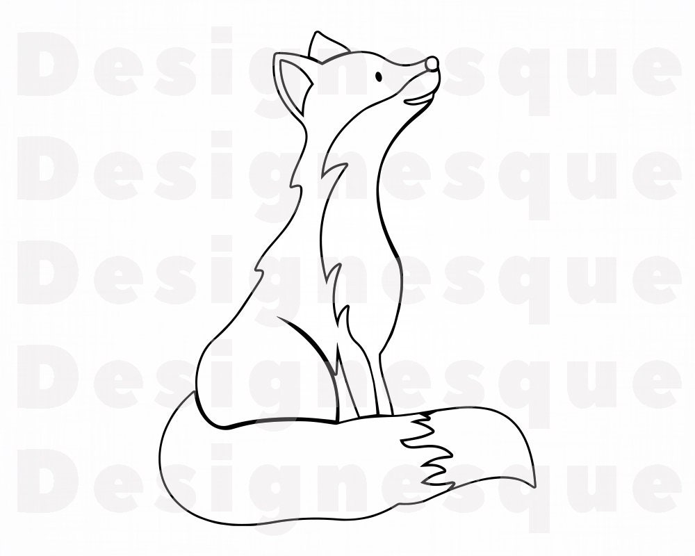 Fox Outline SVG Fox SVG Fox Mascot SVG Cute Fox Fox | Etsy