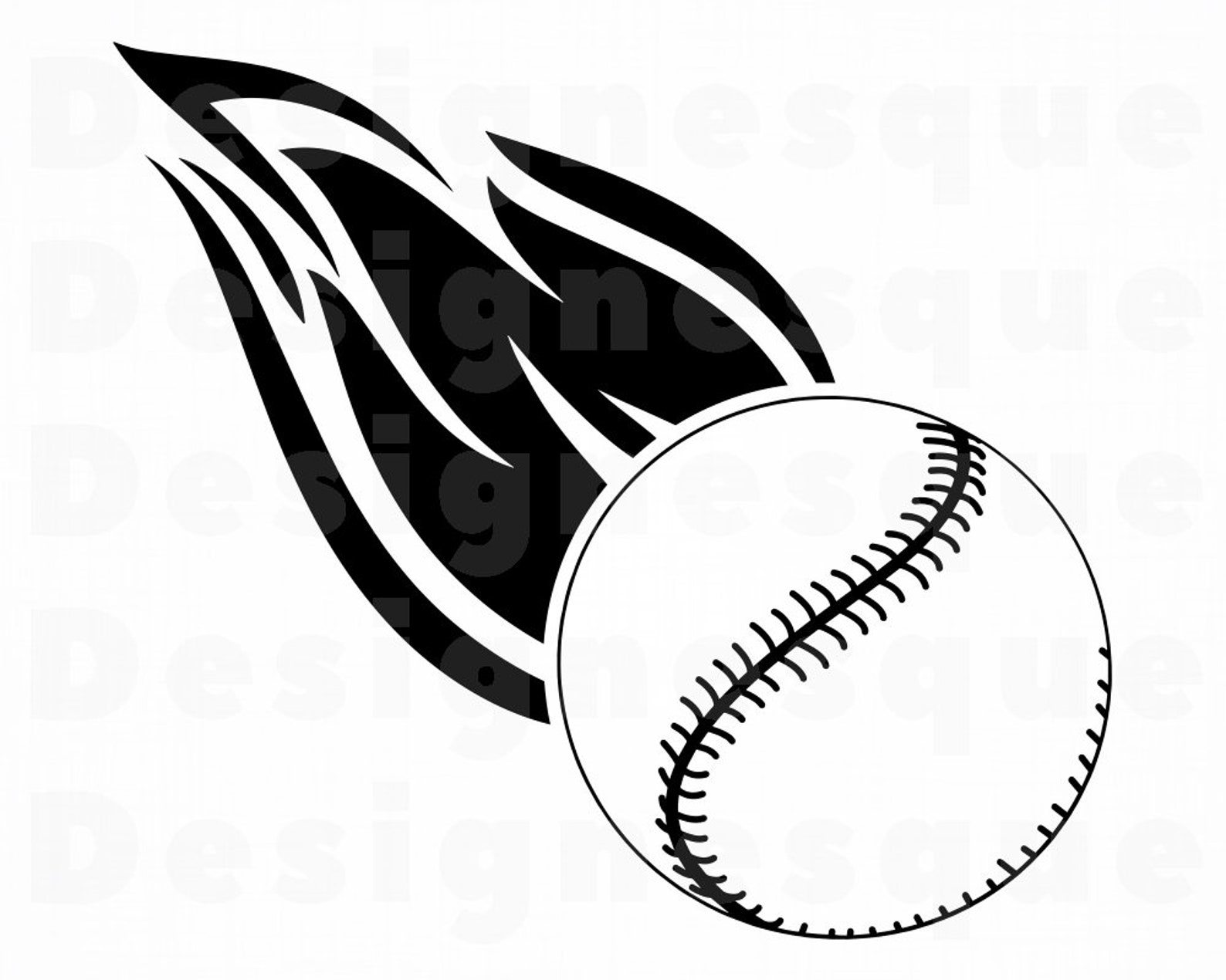 Flaming Baseball 3 SVG Baseball Clipart Baseball Files for | Etsy
